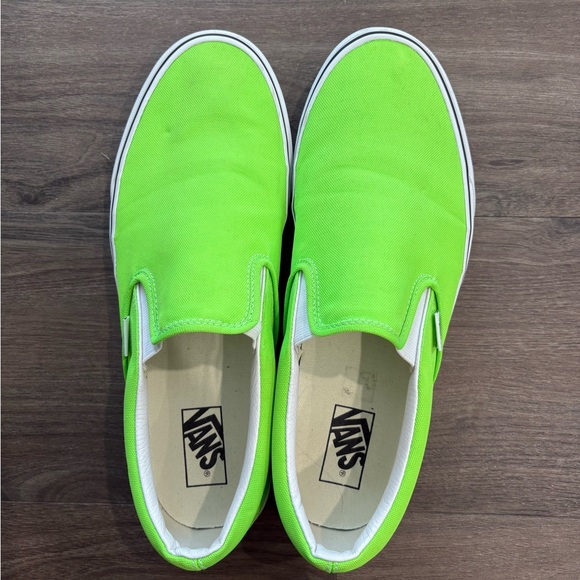 Vans | Shoes | Vans Neon Green Slipon Sneakers | Poshmark